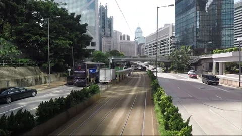 View from tram, back view vehicle shot, ... | Stock Video | Pond5