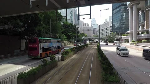 View from tram, back view vehicle shot, ... | Stock Video | Pond5