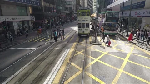 View from tram, back view vehicle shot, ... | Stock Video | Pond5