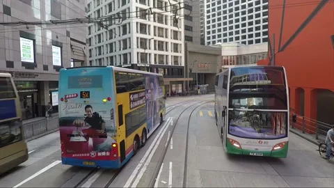 View from tram, back view vehicle shot, ... | Stock Video | Pond5