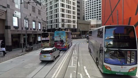 View from tram, back view vehicle shot, ... | Stock Video | Pond5