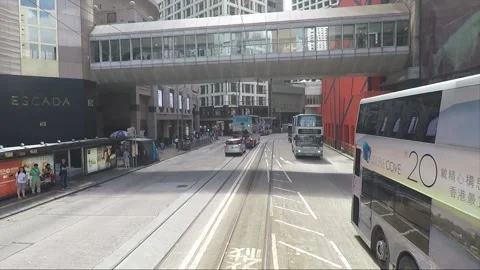 View from tram, back view vehicle shot, ... | Stock Video | Pond5