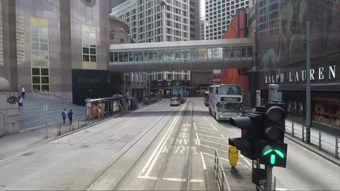 View from tram, back view vehicle shot, ... | Stock Video | Pond5
