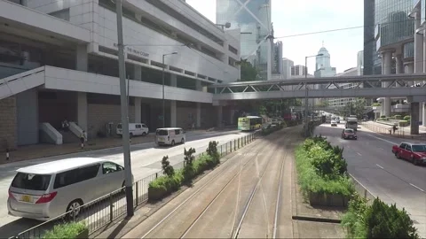 View from tram, back view vehicle shot, ... | Stock Video | Pond5
