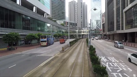 View from tram, back view vehicle shot, ... | Stock Video | Pond5