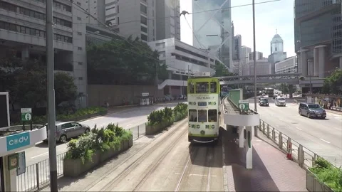 View from tram, back view vehicle shot, ... | Stock Video | Pond5