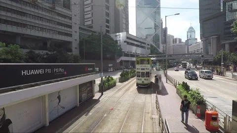 View from tram, back view vehicle shot, ... | Stock Video | Pond5