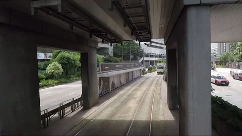 View from tram, back view vehicle shot, ... | Stock Video | Pond5