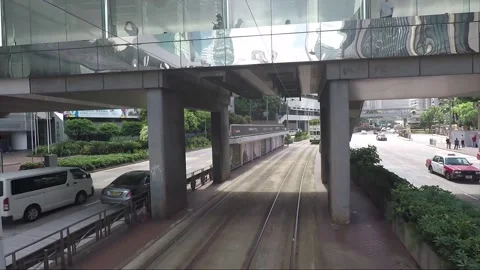 View from tram, back view vehicle shot, ... | Stock Video | Pond5