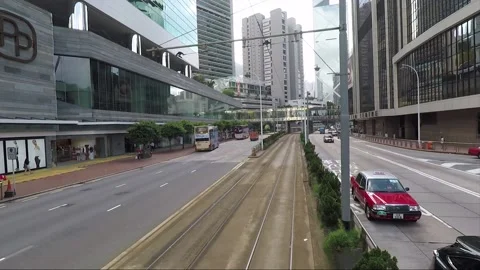 View from tram, back view vehicle shot, ... | Stock Video | Pond5