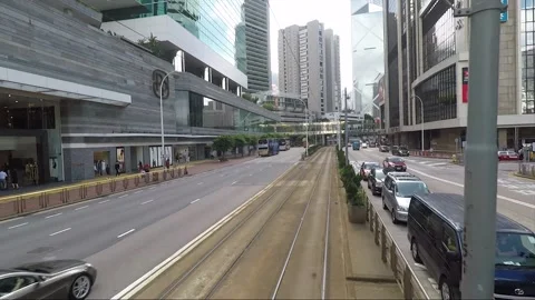 View from tram, back view vehicle shot, ... | Stock Video | Pond5