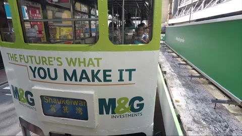 View from tram at MTR stop, back view ve... | Stock Video | Pond5