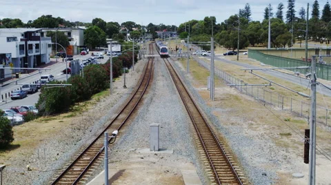 View of Transperth Train Arriving at Cot... | Stock Video | Pond5