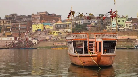 View of Vijayanagaram Ghat from Ganga Ri... | Stock Video | Pond5