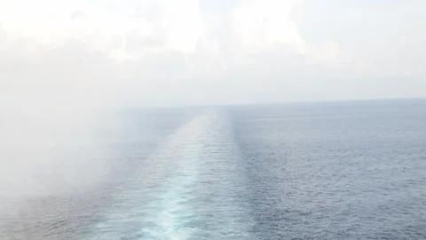 view of the wake behind a large cruise s... | Stock Video | Pond5