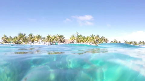 View From Water Rise Up To Reveal Seclud... | Stock Video | Pond5