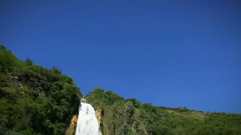 View of the waterfall "Bride veil". | Stock Video | Pond5
