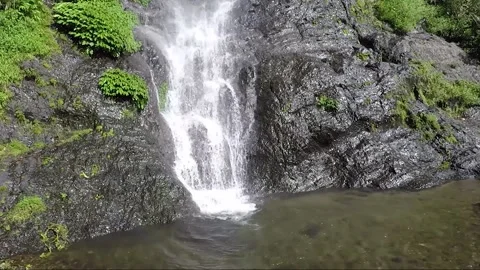 View Of The Waterfall plunge pool, Mount... | Stock Video | Pond5