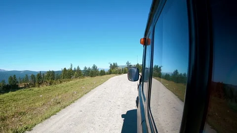 view from window car Riding on an all-te... | Stock Video | Pond5