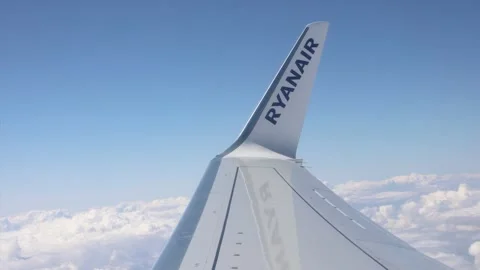 View from window of Ryanair plane during... | Stock Video | Pond5
