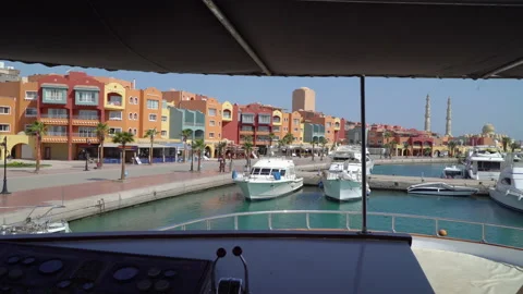 View a yacht of the Hurghada port and th... | Stock Video | Pond5