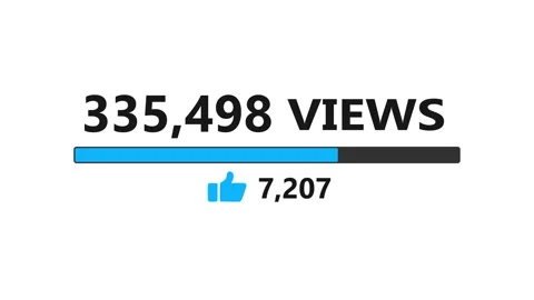 Views and likes counter and bar 4k anima... | Stock Video | Pond5