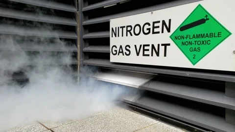 Vigorous discharge of dense white nitrog... | Stock Video | Pond5