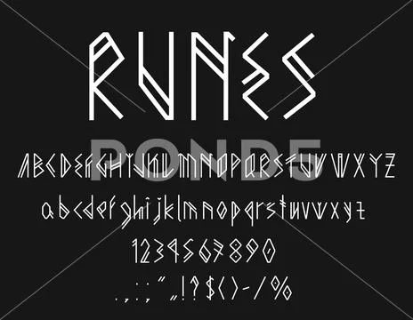 Viking runes font, Scandinavian type or typeface: Royalty Free #220472598