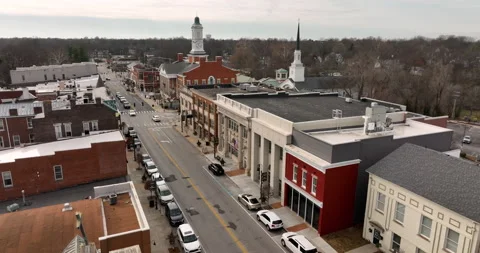 Vincennes Indiana Aerial View Downtown C... | Stock Video | Pond5