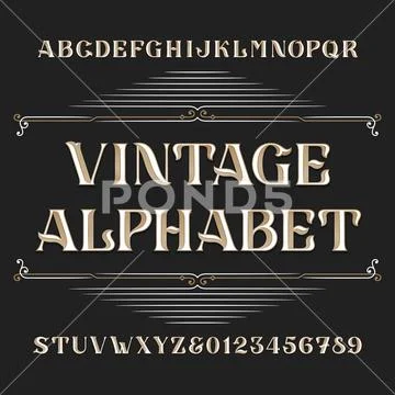 Vintage alphabet vector font ~ Clip Art ~ Download #69445807