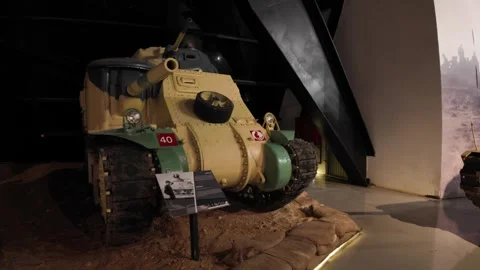 Vintage American m3 lee tank on display | Stock Video | Pond5