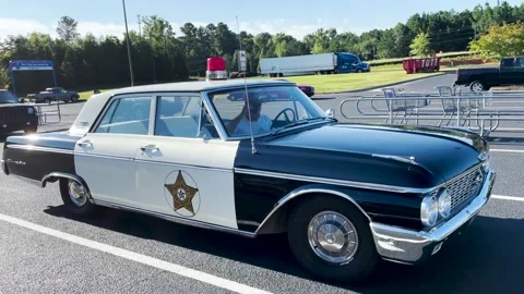 Vintage Andy Griffith police car prop ma... | Stock Video | Pond5