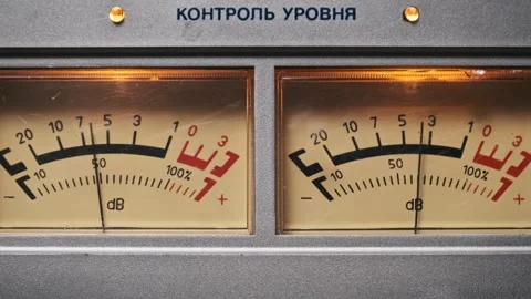 Vintage Audio VU Meter with Backlit Anal... | Stock Video | Pond5