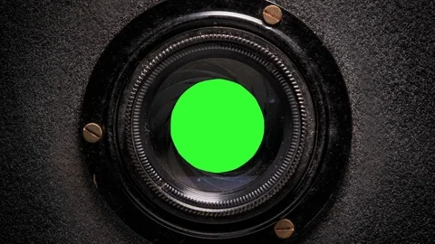 Vintage camera shutter with chroma green... | Stock Video | Pond5