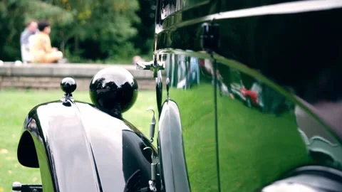 Vintage classic car side view in car par... | Stock Video | Pond5