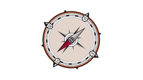 Vintage Compass Pointing 2D Animation | Stock Video | Pond5