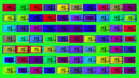 Vintage computer animation on green scre... | Stock Video | Pond5