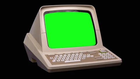 Vintage Computer Green Screen Stock Footage ~ Royalty Free Stock Videos ...