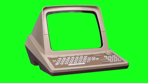 Vintage Computer Green Screen Stock Footage ~ Royalty Free Stock Videos ...