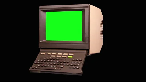 Vintage Computer Green Screen Stock Footage ~ Royalty Free Stock Videos ...