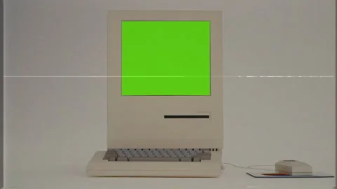 Vintage Computer Green Screen Stock Footage ~ Royalty Free Stock Videos ...