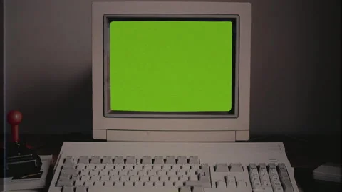 Vintage Computer Green Screen Stock Footage ~ Royalty Free Stock Videos ...