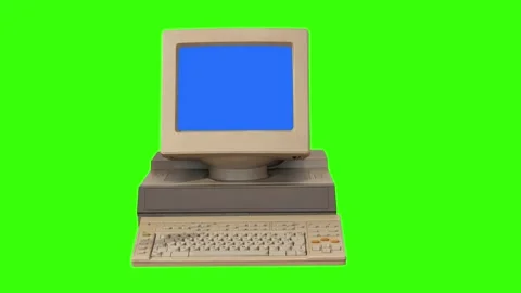 Vintage Computer Green Screen Stock Footage ~ Royalty Free Stock Videos ...