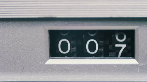 Vintage Counter with Numbers Rotates on ... | Stock Video | Pond5