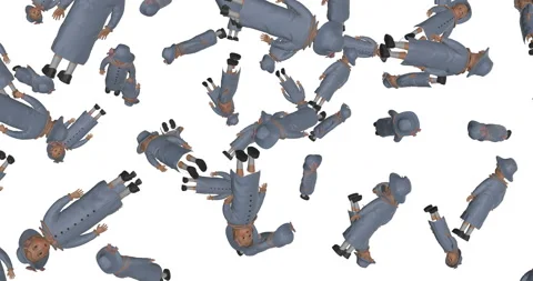 Vintage Dolls falling slow motion | Stock Video | Pond5