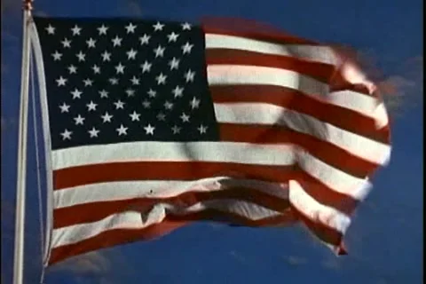 Vintage Early 1970s American Flag waving... | Stock Video | Pond5