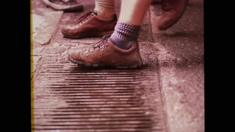 Vintage Footage of Feet Walking on the S... | Stock Video | Pond5