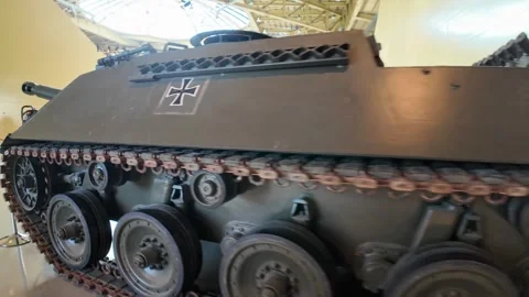Vintage German 1960s tank display at Roy... | Stock Video | Pond5