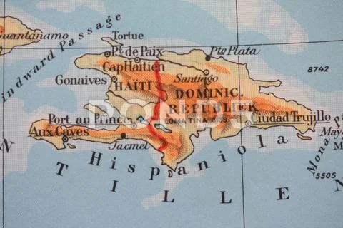 Vintage map of haiti Stock Photo ~ Image #12131115