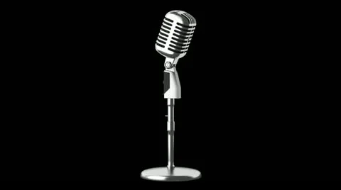 vintage microphone loop rotate on black ... | Stock Video | Pond5